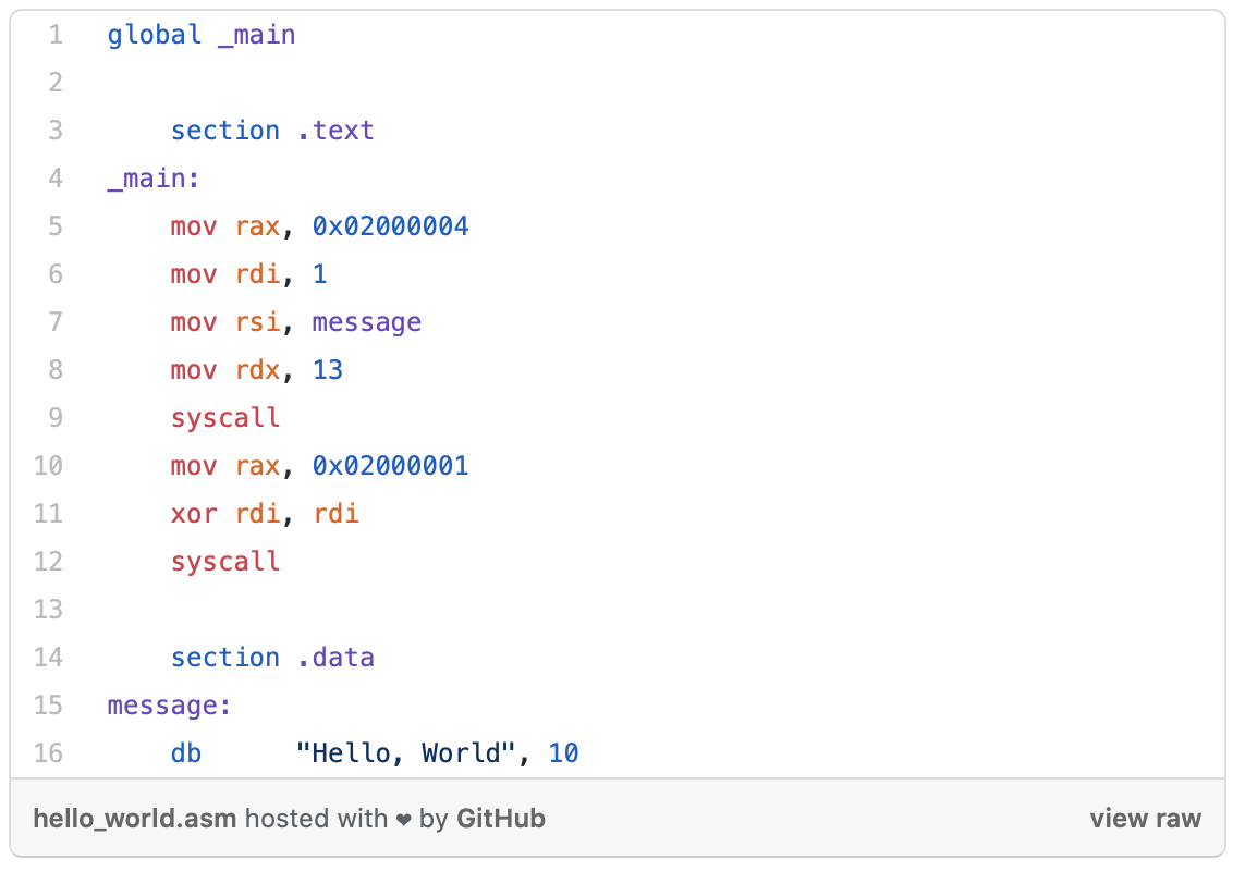 👋 NASM으로 Hello World 출력하기